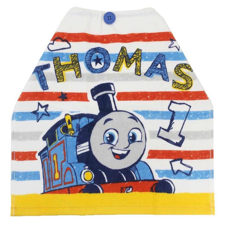 お手洗いに、食事エプロンに保育園やお出かけに便利子ども/キッズ/ハンドタオル/プレゼント/ギフト男の子大好き[Thomas＆Friends]の可愛らしい新作タオルシリーズこちらは保育園や幼稚園などお出かけに便利な[おりこうタオル]ゴムとボタ...