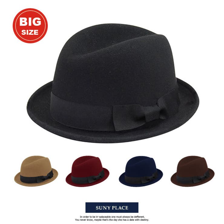 BIG SIZE フェルトマニッシュHATサイズ：約61cm素　材：毛(ウール)　100％秋冬のコーディネートに欠かせない幅広い年齢層に人気のハット！シンプルながらも高級感のあるシルエットに仕上げました。返品・交換について購入後の交換は受け...