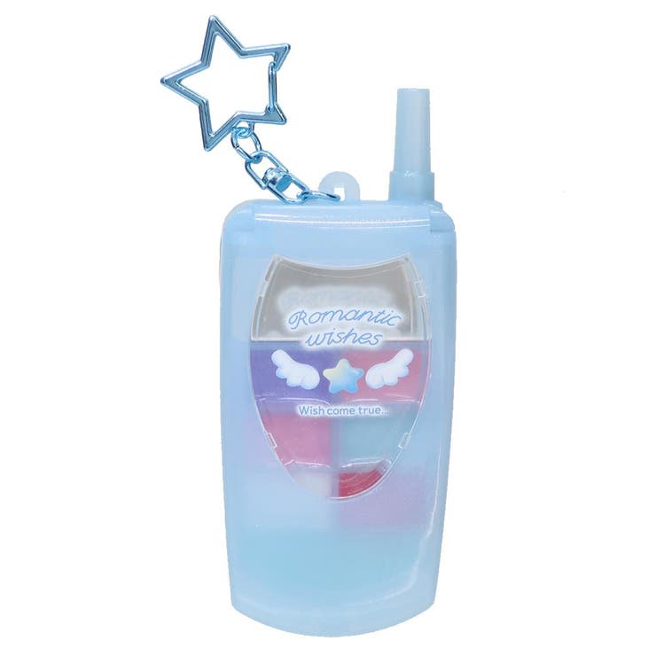 トレンドのガラケー型7色リップグロスリップメイク/バッグチャーム/コスメチャーム/可愛い リップ/無色 リップおしゃれに目覚めた女の子にぴったりなキッズコスメシリーズこちらはカラフルな星形ナスカンがかわいい[ガラケーチャームリップ]色が付か...