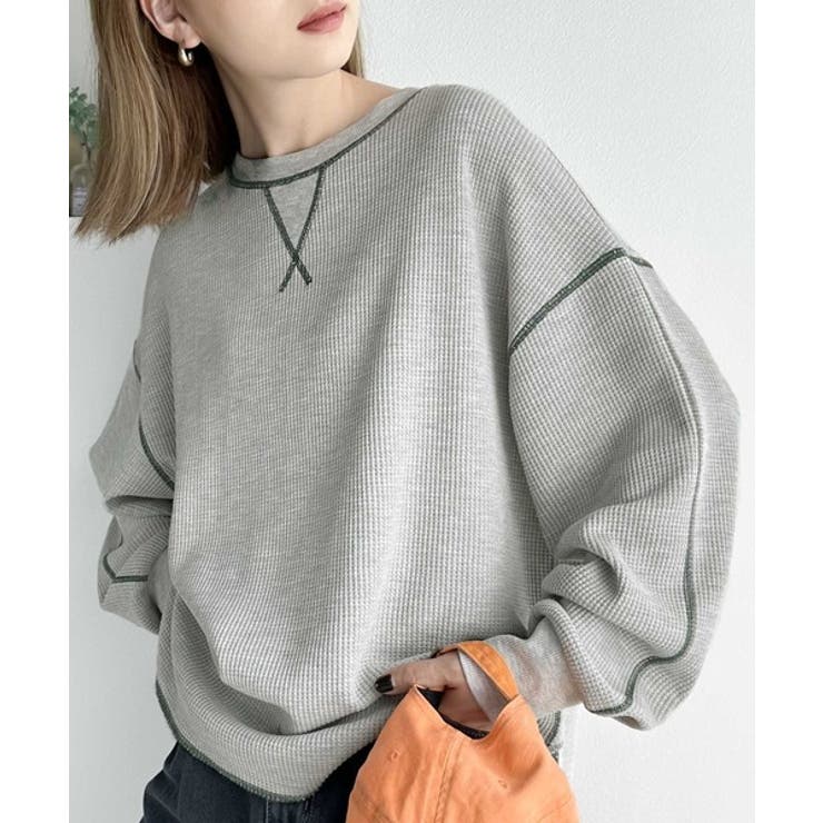 トレンドな着こなしが叶うワッフルトップス。《メンズもお揃いで着れちゃう、ワッフルTシャツ》クラシカルエルフでしか買えない、JaVaコラボアイテム。シンプルだけどデザイン性のあるワッフル素材でこなれ感たっぷりのカットソー。■point・ワッフ...