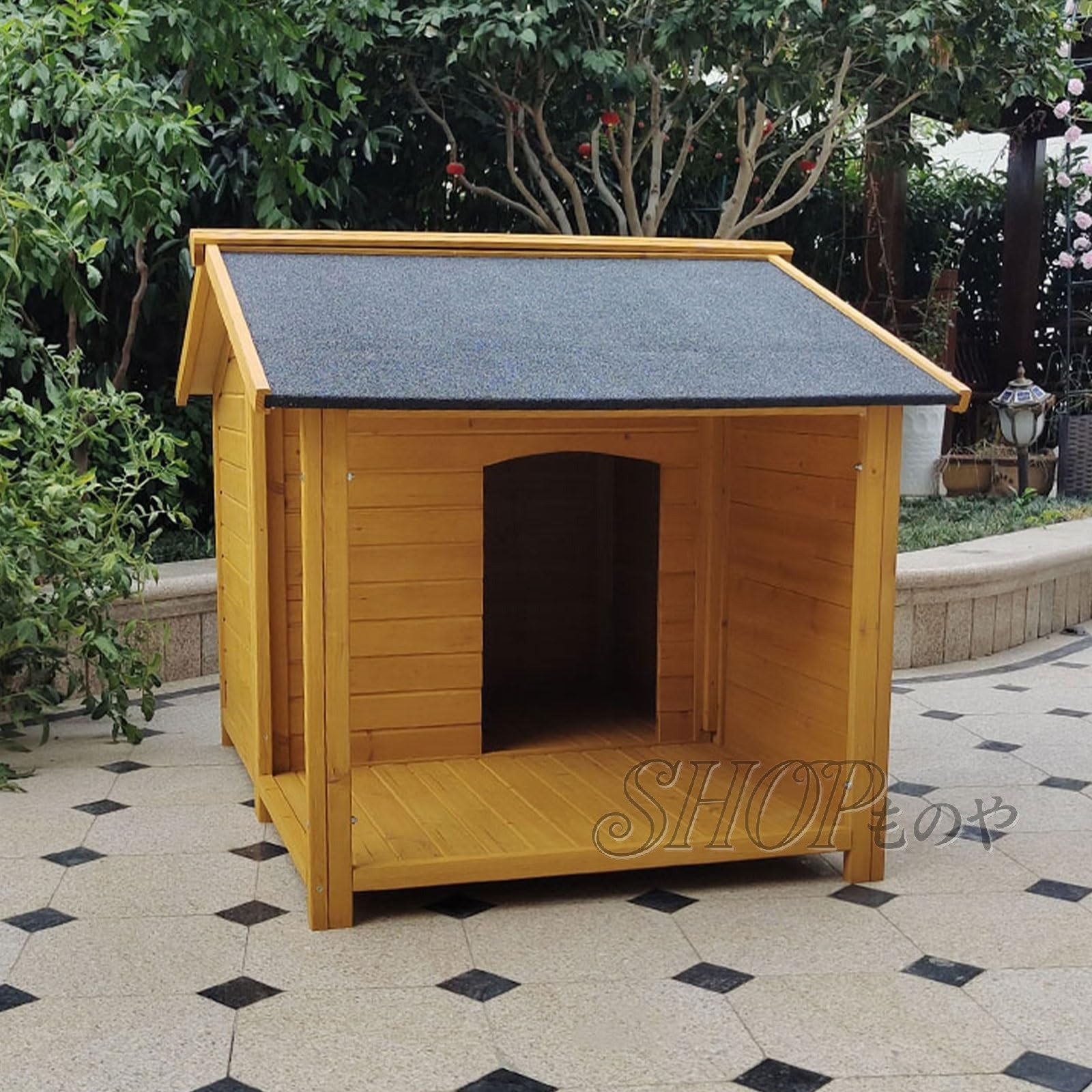 材質:木材色:ナチュラル梱包サイズ:‎112 x 90 x 30 cm; 37 kg· 無垢材：犬小屋 犬 家 ドッグハウス 無垢材は丈夫で耐久性に優れた素材で作られており、長期間の使用が可能で、頻繁な交換の必要がありません。愛犬にとって安...