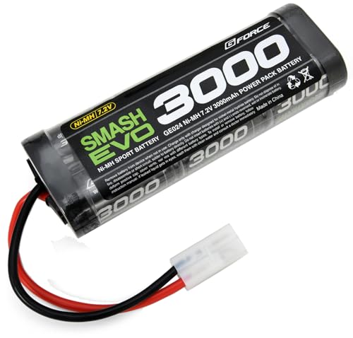 ジーフォース SMASH EVO NiMH 7.2V 3000mAh ニッケル水素バッテリー 日本正規品 GE024 タフネス&イージー!大定番のNiMHバッテリー。 ゴールド端子と極太14Gケーブルで優れた通電性! ブラック基調＋クリアシ...