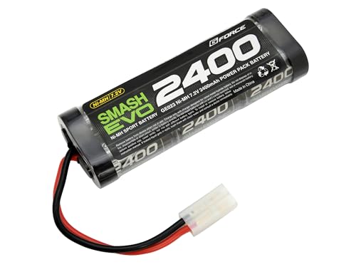 ジーフォース (G-Force) SMASH EVO NiMH 7.2V 2400mAh 日本正規品 GE023 RC用の定番&大容量のNiMH (ニッケル水素)バッテリー。 様々なクルマに使いやすい、ラウンドパック&タミヤコネクター仕様。...