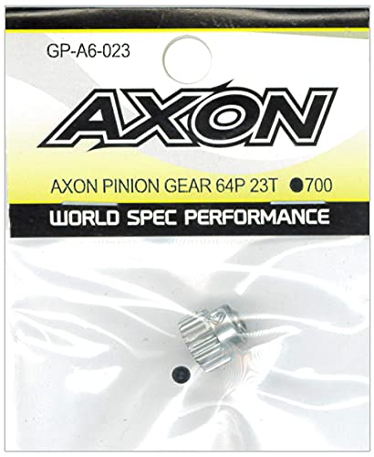 AXON ピニオンギヤ 64P 23T GP-A6-023 ピニオンギヤに求められる高効率な駆動を徹底的に追及。 素晴らしいトップスピードへの到達とダイレクトでリニアなドライブフィールを実現。 ※画像は34Tのものです。 【JANコード】4...