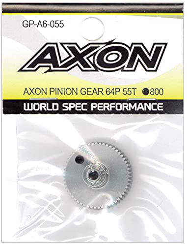 AXON ピニオンギヤ 64P 55T GP-A6-055 ピニオンギヤに求められる高効率な駆動を徹底的に追及。 素晴らしいトップスピードへの到達とダイレクトでリニアなドライブフィールを実現。 ※画像は34Tのものです。 【JANコード】4...