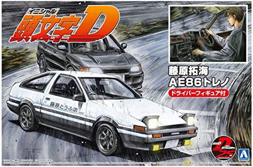 青島文化教材社(AOSHIMA) 1/24 頭文字Dシリーズ No.14 藤原拓海 AE86トレノ ドライバーフィギュア付 プラモデル (C)しげの秀一/講談社 (R)KODANSHA 組み立て塗装が必要なプラモデル。 別途、接着剤や工具、...
