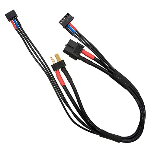 ハイテック XT60⇔ディーンズ 2S用コネクタケーブル HMJ462 ブラック系 【XT60⇒ディーンズコネクター】XT60対応の充電器でディーンズコネクター(T型2ピン)のバッテリーを充電できます 【充電器アクセサリー】ラジコン用バッテ...
