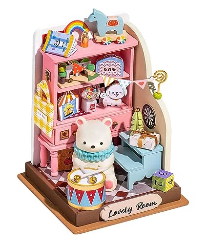 Robotime DS027 ドールハウス。 Robotimeの子供部屋のかわいいDIYミニチュアハウス。 組み立て、染色、縫製、組み立て、さらには家の模様替えで完全に行えます。 ほとんどの部品は、塗装後に接着剤で自分で組み立てることができ...