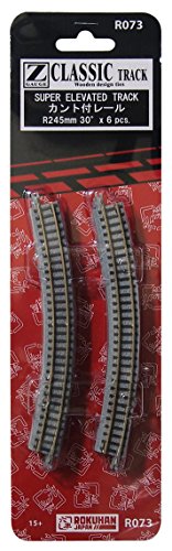 ロクハン Zゲージ R073 カント付レール R245-30° (6本入り) 対象年齢:15歳以上 【JANコード】4571324593166 【状態】新品 【発送】1〜2営業日で発送（休業日除く）