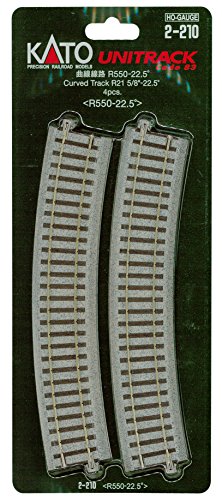KATO HOゲージ 曲線線路 R550-22.5° 4本入 2-210 鉄道模型用品 商品モデル番号:2-210 製品サイズ:29.39 x 11 x 1.19 cm 【JANコード】4949727000985 【状態】新品 【発送】1〜...
