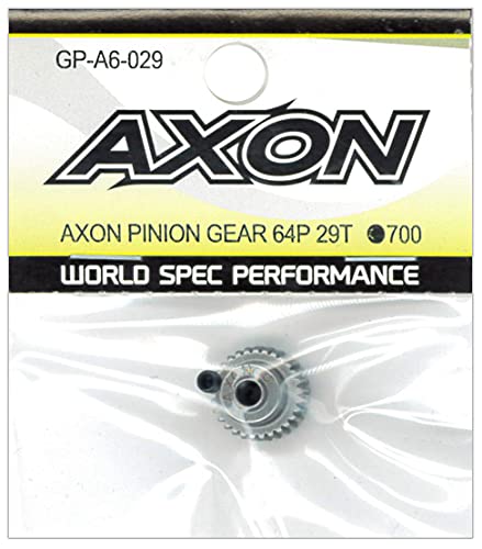 AXON ピニオンギヤ 64P 29T GP-A6-029 ピニオンギヤに求められる高効率な駆動を徹底的に追及。 素晴らしいトップスピードへの到達とダイレクトでリニアなドライブフィールを実現。 ※画像は34Tのものです。 【JANコード】4...