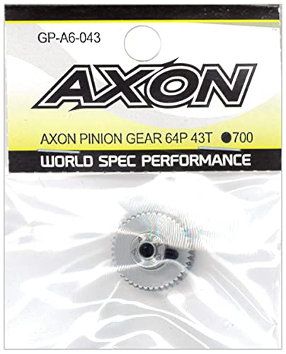 AXON ピニオンギヤ 64P 43T GP-A6-043 ピニオンギヤはモーター出力を駆動トラクションとして伝えるために非常に重要なアイテムです。 アクソンピニオンギヤはギヤ歯形状はもちろん、ピニオンギヤの回転時の「揺れ」に左右するギヤ重...