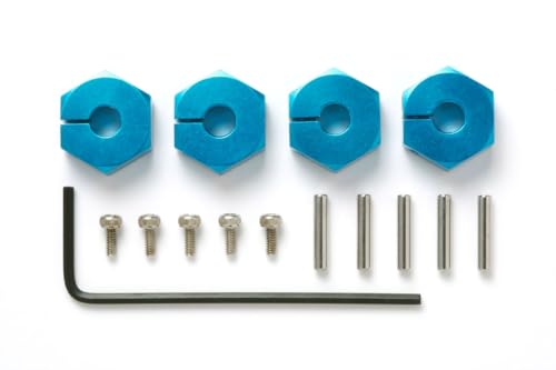 タミヤ(TAMIYA)OP823 クランプ式アルミホイールハブ5mm ホイールハブにスリットを設け、その隙間をキャップスクリューで締め込んで固定。 ホイールアクスルに確実に固定でき、ホイールを取り外すときに2×10mmステンレスシャフトを落...