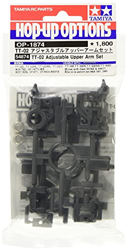 タミヤ ホップアップオプションズ No.1874 OP.1874 TT-02 アジャスタブルアッパーアームセット 54874 コーナリング中の走行性能を左右するキャンバー角。 TT-02シャーシのキャンバー角を調整できるアッパーアームです。...