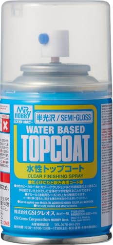 GSIクレオス Mr.トップコート 水性トップコートスプレー 半光沢 88ml ホビー用仕上材 B502 容量：88ml 水性ホビーカラーベースの表面仕上げ用コート剤です。 塗装面とスライドマークのつやの差、段差を目立たなくします。 スライ...