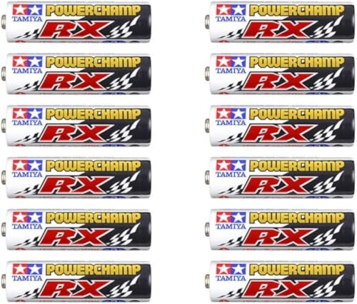 タミヤ ミニ四駆バッテリー パワーチャンプRX 12本入セット 55120 (ミニ四駆) ミニ四駆レースなどに最適な高性能アルカリ乾電池 パワーチャンプRSに比べて、大電流放電性能をさらに高めて、スタートダッシュやスロープの上りなどパワーが...