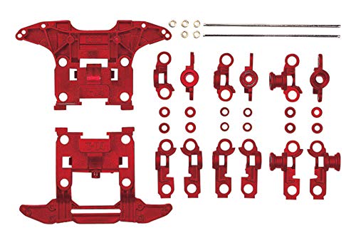 タミヤ GP.411 N-04・T-04 強化ユニット (レッド) (グレードアップパーツシリーズ No.411) 15411 ミニ四駆用グレードアップパーツ 軸受け部分を別パーツ化した構造、しかもレッドカラーのポリカABS樹脂製強化タイプ...