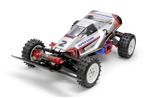 タミヤ 1/10 電動RCカーシリーズ No.728 スーパーセイバー (2023) 58728 入門用4WDバギーとして1987年に登場、人気を集めたスーパーセイバーの復刻版が登場。 オフロードでのハイスピード走行や、コーナリング時にも高...