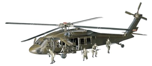 ハセガワ 1/72 アメリカ陸軍 UH-60A ブラックホーク プラモデル D3 組み立て塗装が必要なプラモデル。 別途、接着剤や工具、塗料等が必要。 1/72スケール未塗装プラスチック組み立てキット 完成サイズ:全長212mm、全幅228...