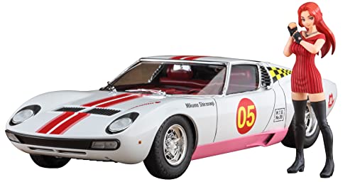 ハセガワ(Hasegawa) 1/24 ワイルドたまごガールズ No.05 ランボルギーニ ミウラ P400 SV 白凪みくも w/フィギュア プラモデル SP544 組み立て塗装が必要なプラモデル。 別途、接着剤や工具、塗料等が必要。 1...