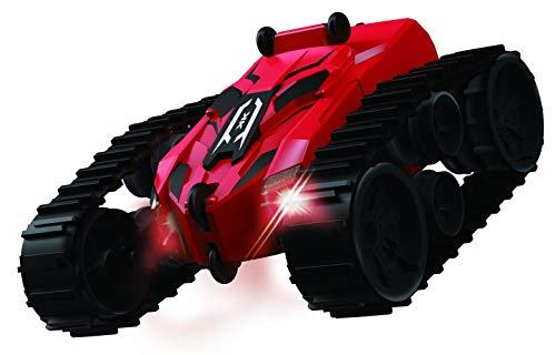 27MHz R/C アクションバギー キャタピラ クレイジー 赤 電動ラジオコントロール 戦車型スタントカー CACR-R-3480 商品サイズ：全長160mm、全幅144mm、高79mm ※本製品には走行用電池 及び 送信機用電池は含まれ...