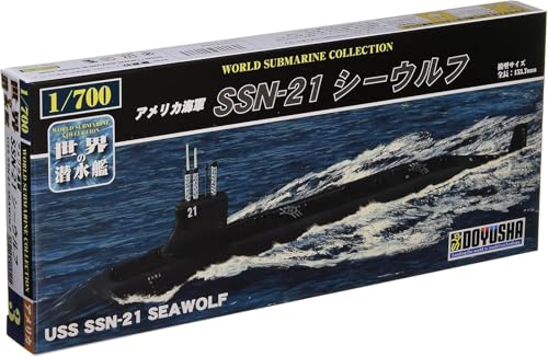 童友社(Doyusha) 1/700 世界の潜水艦シリーズ No.3 アメリカ海軍 SSN-21 シーウルフ プラモデル WSC-3 (潜水艦) 組み立て塗装が必要なプラモデル。 別途、接着剤や工具、塗料等が必要。 1/700スケール未塗装...