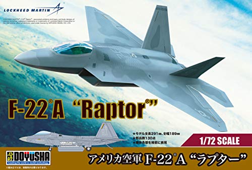 童友社 1/72 アメリカ空軍 F-22A ラプター プラモデル 組み立て塗装が必要なプラモデル。 別途、接着剤や工具、塗料等が必要。 1/72スケール未塗装プラスチック組み立てキット 完成時サイズ:全長291mm、全幅189mm 機体には...