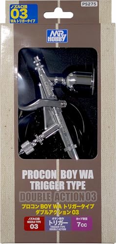 GSIクレオス プロコンBOY WA トリガータイプ ダブルアクション03 ホビー用塗装用具 PS275 ノズル口径：0.3mm 操作：トリガータイプダブルアクション カップ容量：7cc 付属品：1/8（S）→PS（細）用変換ジョイント /...