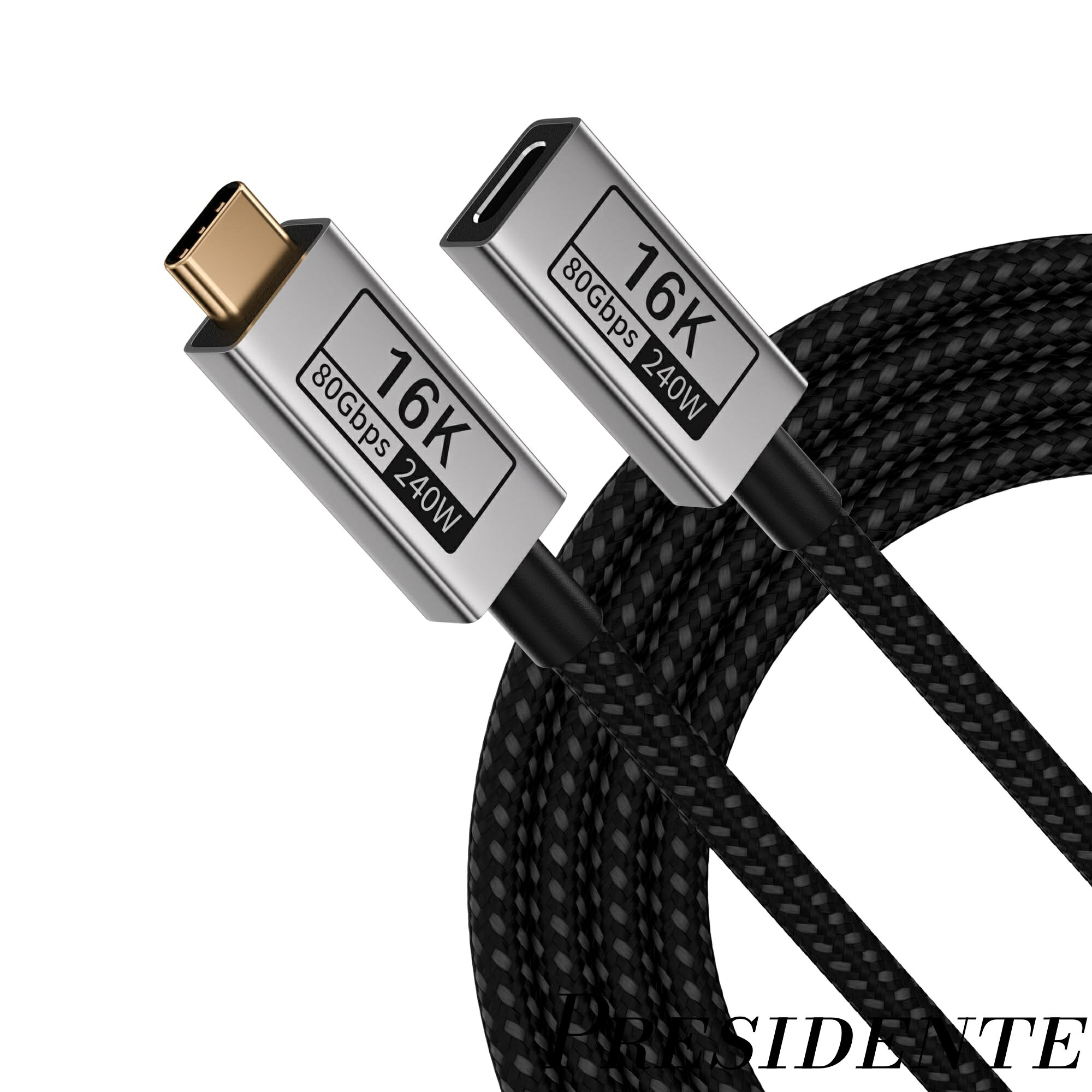 【80Gbps超高速データ伝送】。この高級対応USB-Cコネクタ対応の拡張ケーブルは、USB5技術を搭載したトップクラスのUSB-C拡張ケーブルとして、80Gbpsの双方向伝送速度を実現します。高性能なUSB-C拡張ケーブルとして、16K@...