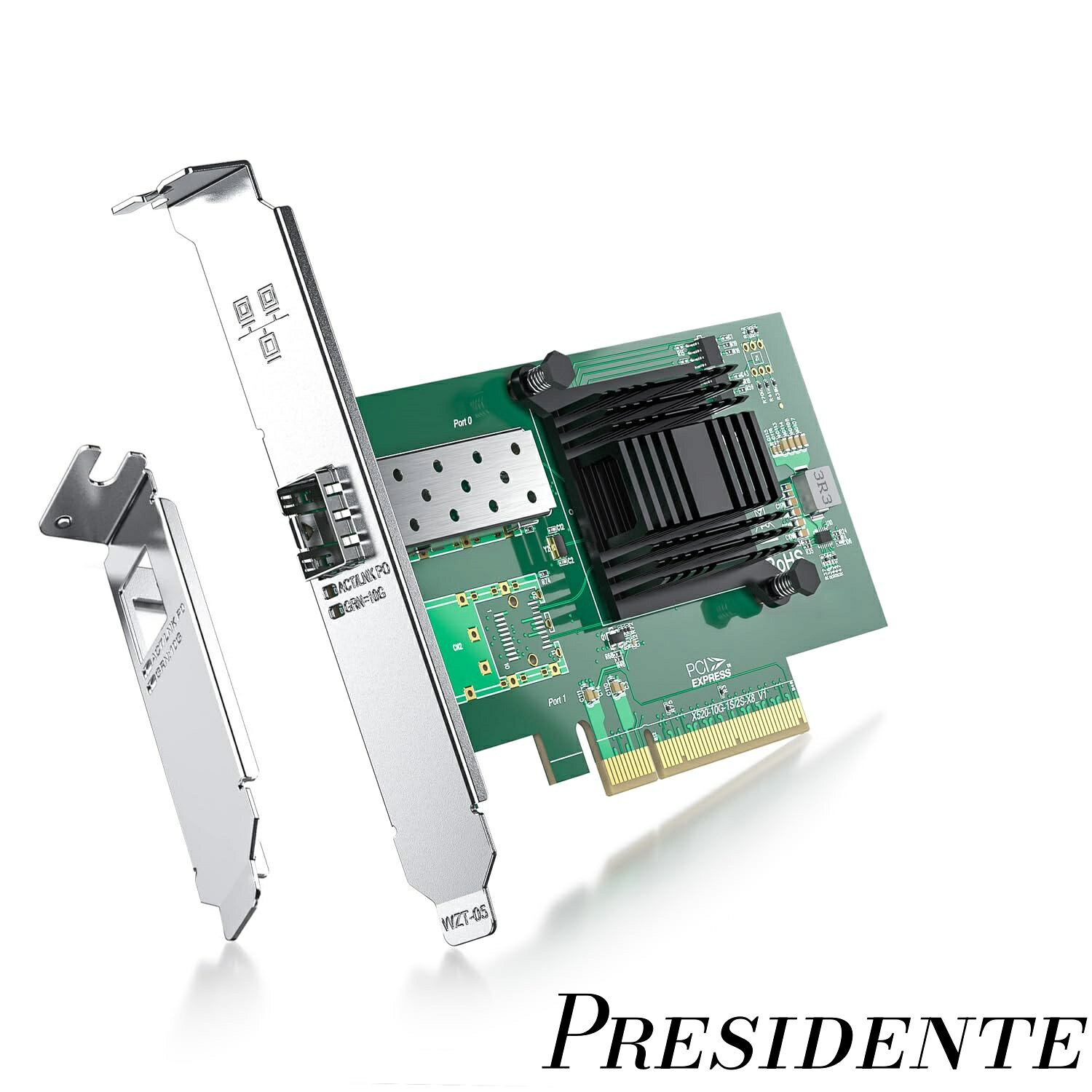 【特徴】Intel 82599EN 純正ボード（チップ）搭載,I/O仮想化支持,サーバーをより安定させる【仕様】シングルSFP +ポートは、10Gb/s SFP +モジュールまたはSFP +ケーブルを接続できます。 速度とスロット幅5.0 ...