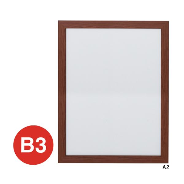 ■種別／B3 ■外寸／421×572mm ■有効画面サイズ／351×502mm ■フレームサイズ／幅：35mm、厚み：15mm ■重量／1.0kg ■素材／フレーム：MDF樹脂フィルム貼加工、透明カバー：PET透明t0.5mm 　　　　スペ...
