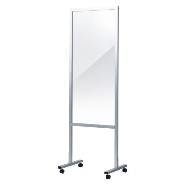 ベーシックパーテーション新登場！どんなシーンでも大活躍　細身の外観x定番キャスター式　ワクチン接種会場・医療現場・待合室・飲食店・対面時仕切に　[シンエイ]■国内工場生産品 高品質 日本製ベーシックパーテーション下部開口型 床からアクリル面...