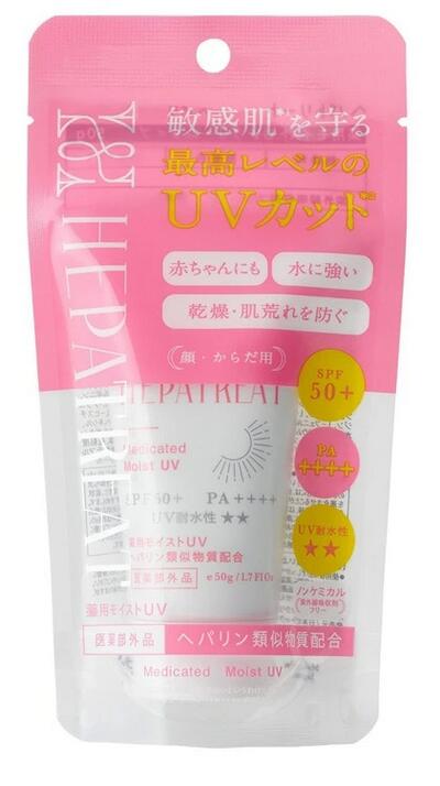 へパトリート 薬用モイストUV　50g 商品説明 『へパトリート 薬用モイストUV　50g』 ●「ヘパトリート薬用モイストUV 50g」は、界面活性剤フリー・紫外線吸収剤不使用の低刺激処方で、敏感肌(※)の方にもお使いいただける、薬用UVミ...