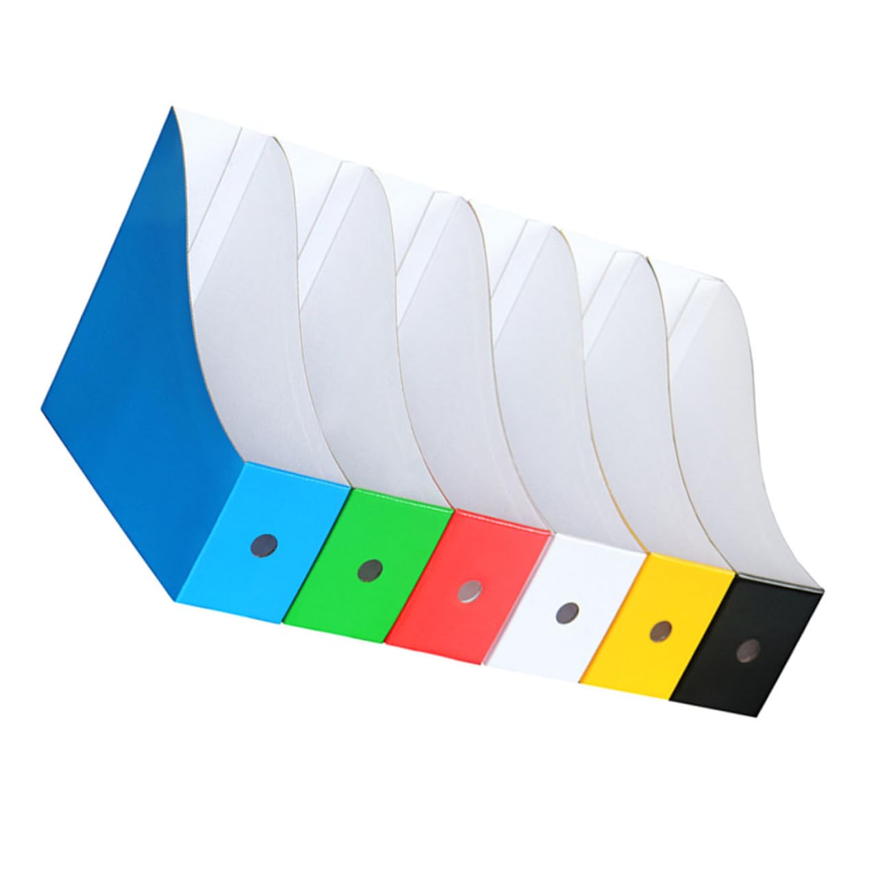 【カラーファイル収納ラック】: 6個セットで色分け整理が可能；机上での書類分類を直感的にサポート；学生やオフィス利用者向けの実用的な配置設計【厚手紙製ボックス】: 紙素材ながら高剛性を実現；折れにくい構造で長期間の使用に耐える；27.00 ...
