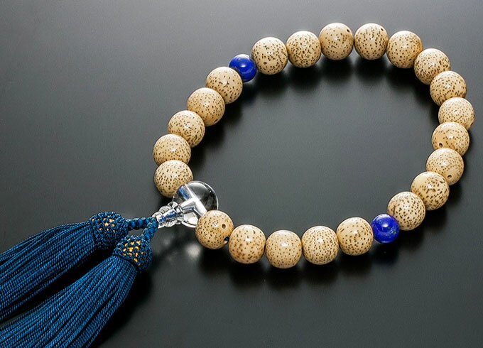 ギフト対応（ラッピング画像） 素材 　　主玉　　・・・　　星月菩提樹　　約13ミリ　　無漂白 　　親玉　　・・・　　本水晶　《クォーツ》　約16ミリ 　　天玉　　・・・　　ラピスラズリ　　約10ミリ 　　房　　・・・　　正絹房　　濃鉄紺色 ...