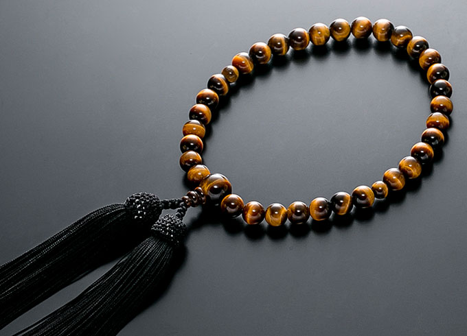 ギフト対応（ラッピング画像） 【　翔龍念珠堂オリジナル　女性用略式数珠　】 主玉　　・・・　　虎眼石　　《タイガーアイ》　　約8ミリ　 親玉　　・・・　　虎眼石　　《タイガーアイ》　　約12ミリ　 天玉　　・・・　　虎眼石　　《タイガーアイ...