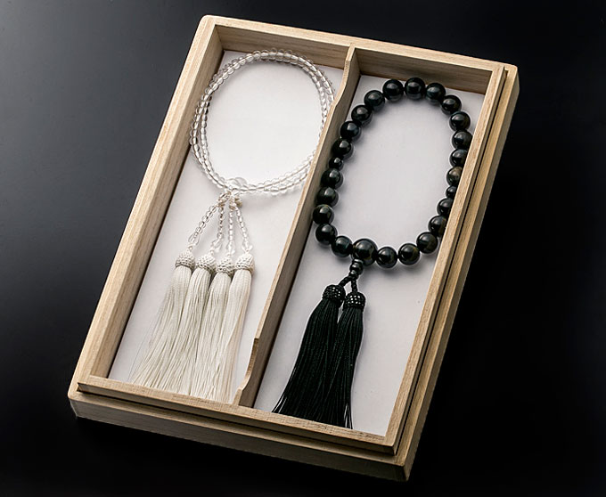 ギフト対応（ラッピング画像） 【　数珠専門店　翔龍念珠堂　振分数珠（念珠）　男女ペアセット　】 男性用　青虎眼石　《ブルータイガーアイ》　数珠（念珠） 主玉　　・・・　　青虎眼石　　《ブルータイガーアイ》　　約12ミリ 親玉　　・・・　　青...