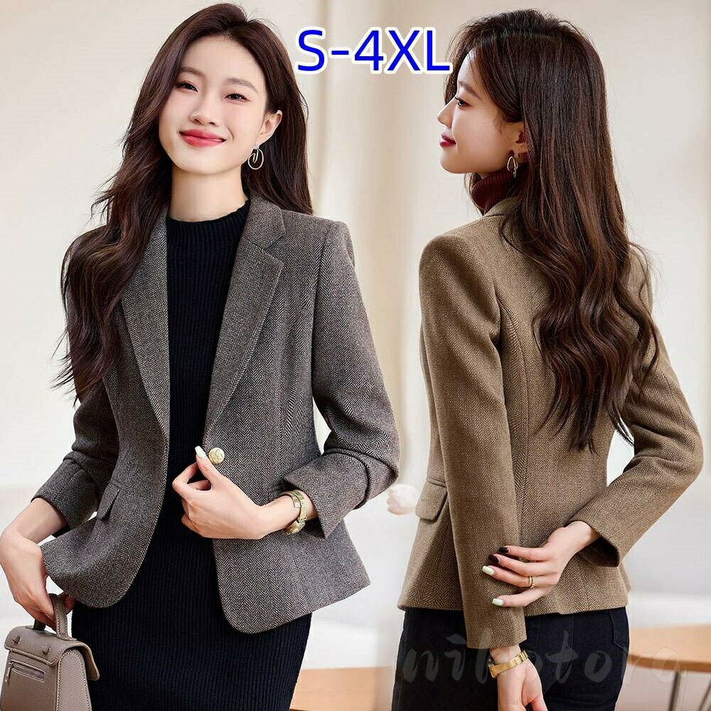 商品名フォーマルスーツ 商品詳細商品状態:新品未使用カラー:グレー、ブラウンセット内容:ジャケットサイズ(cm):写真参考伸縮性:なし 透け感:なし 裏地:あり厚さ:普通季節:秋冬◆モデル参考:身長160CM 体重52KG Mサイズ着用流行...