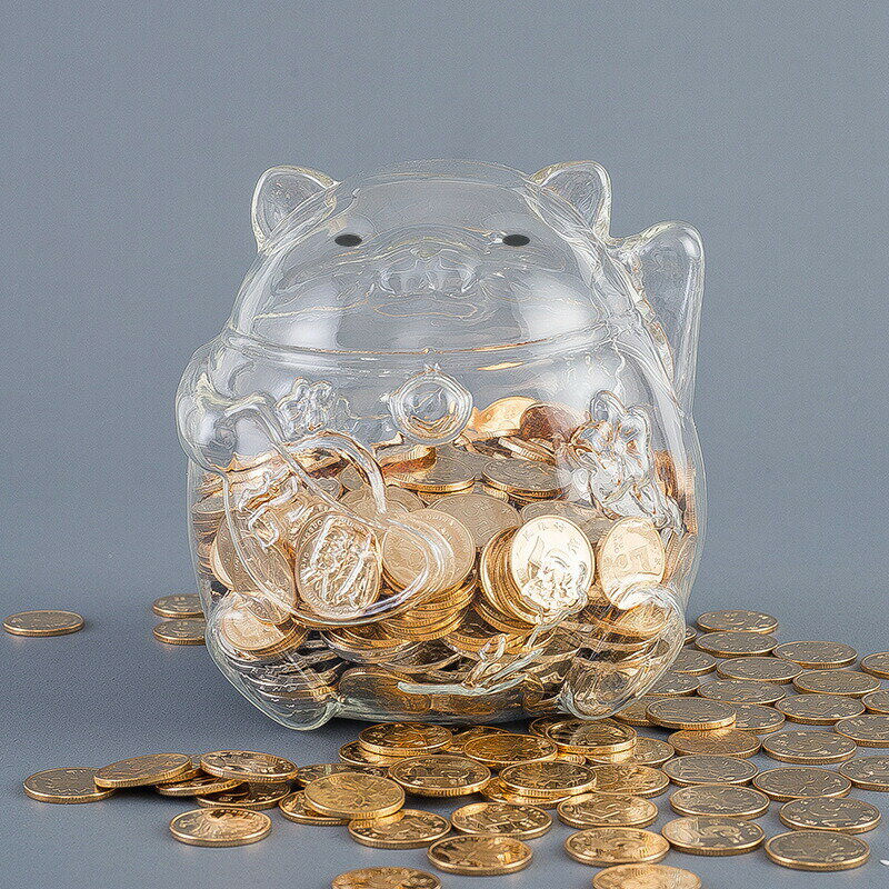 【親子の交流を増やす】Glass Cat Money Bankは、子供のお金管理の概念を育み、子供たちとの交流を増やし、より緊密な信頼と肯定を築くのに役立ちます。【素敵なギフト】ガラス瓶クリア貯金箱は、お子様が良い節約習慣を身につけるための...