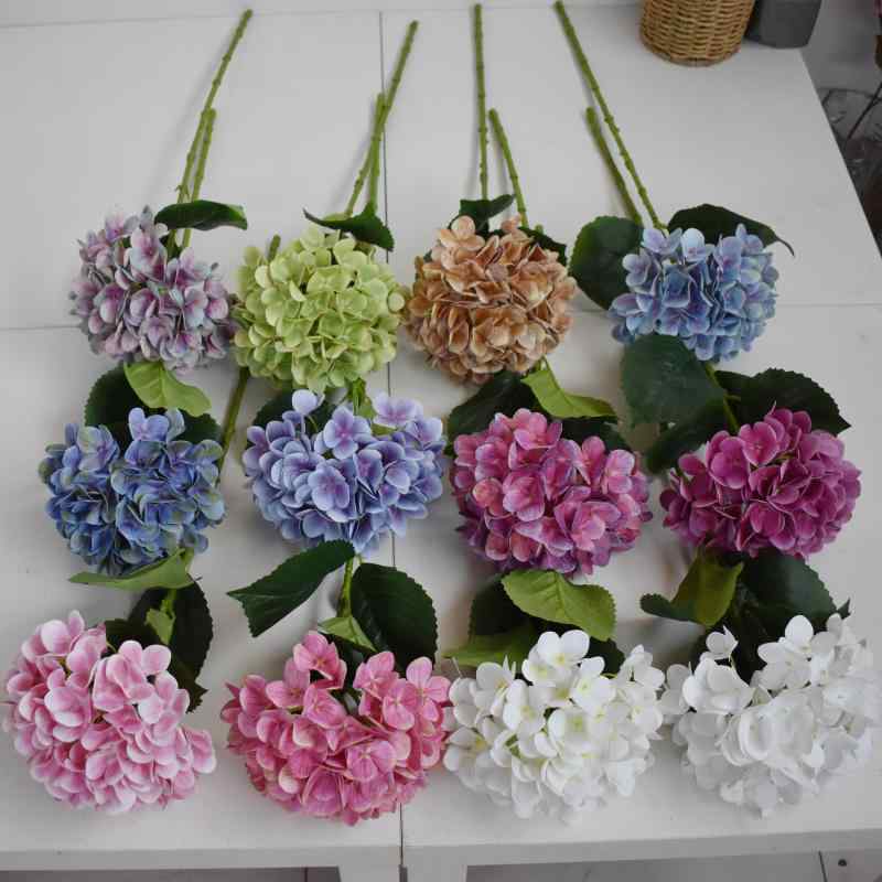 造花 アジサイ ウェディング ブーケ A:白 B:オフホワイト C:薄いピンク D:濃いピンク E:マゼンタ F:赤紫 G:薄紫 H:油絵 I:青紫 J:油絵色 K:茶色 L:薄緑 M:赤