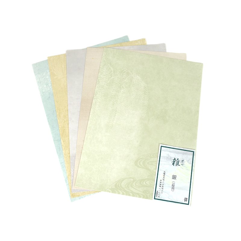 【商品ローマ字】shiki zatsu-しき ざつ【商品サイズ】24.3×33.4cm【枚数】25枚（5種各5枚）【用途】かな向け料紙＃書道紙/＃料紙/＃半紙判/＃四季商品名の詞（ことば）のイメージを具現化し、古風な雰囲気で表現した料紙です...