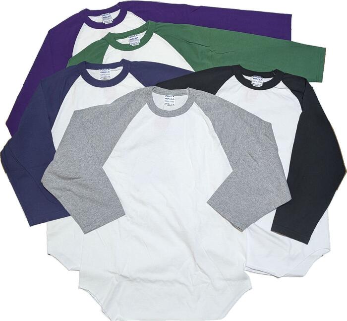 製品仕様 商品名 ワラワラスポーツ 3/4 ベースボール ティー ツートーン メンズ Tシャツ 日本製 WALLA WALLA SPORT 3/4 BASEBALL TEE 2-TONE T shirts 045 サイズ／寸法 【S】(裄丈...