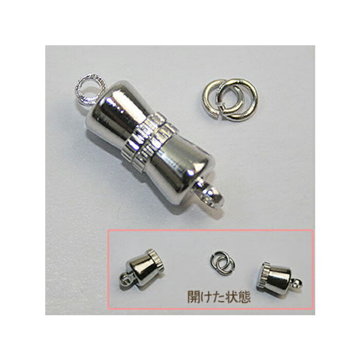 ■サイズ（約）…20×φ5mm ■入り数…1セット ※3mm丸カン2個付き ※トーカイグループオリジナル！!インターネットで購入できるのは、当社Webショップだけです！ ※メール便可能です。留め具パーツ マグネットクラスプD シルバー 【メ...