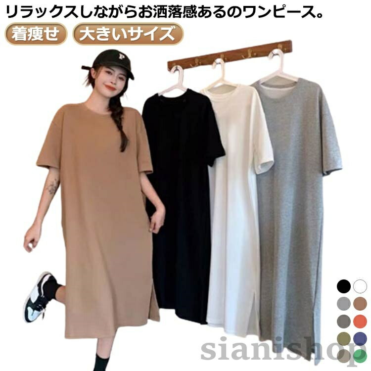 リラックスしながらお洒落感あるのワンピース。すっきり魅せのワイドシルエットで体型カバーにしてもOK!身体のラインを拾いずらいデザインで、綺麗なシルエットに。デイリーコーデを選ばないシンプルなので着回し力抜群。一枚は持っておきたいマストアイテ...