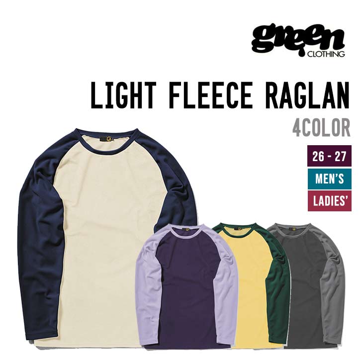GREENGREEN CLOTHING グリーンクロージング 26-27LIGHT FLEECE RAGLAN スノーボード grecl2627010【商品名】GREEN CLOTHING グリーンクロージング 26-27LIGHT FLE...