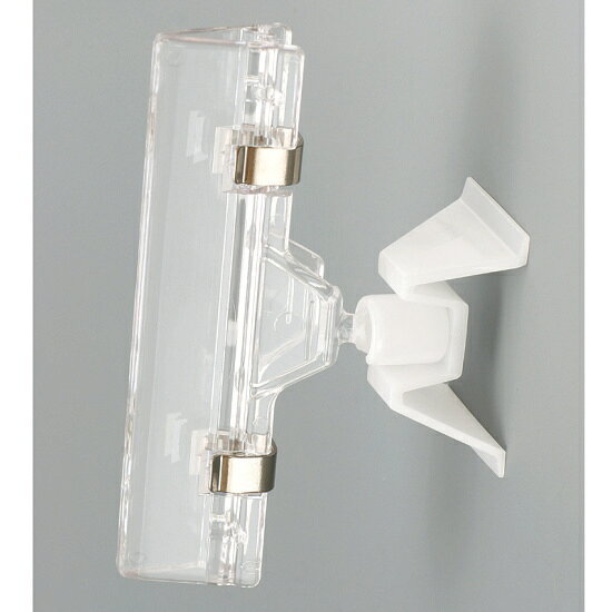 レールアダプター＆クリップ厚手のPOP(10mmまで)が取り付けられる広口クリップタイプです。 ■使用例 商品説明 厚手のPOP(10mmまで)が取り付けられる広口クリップタイプです。 カテゴリーPOPにも使えます。 ●サイズ W24×D8...