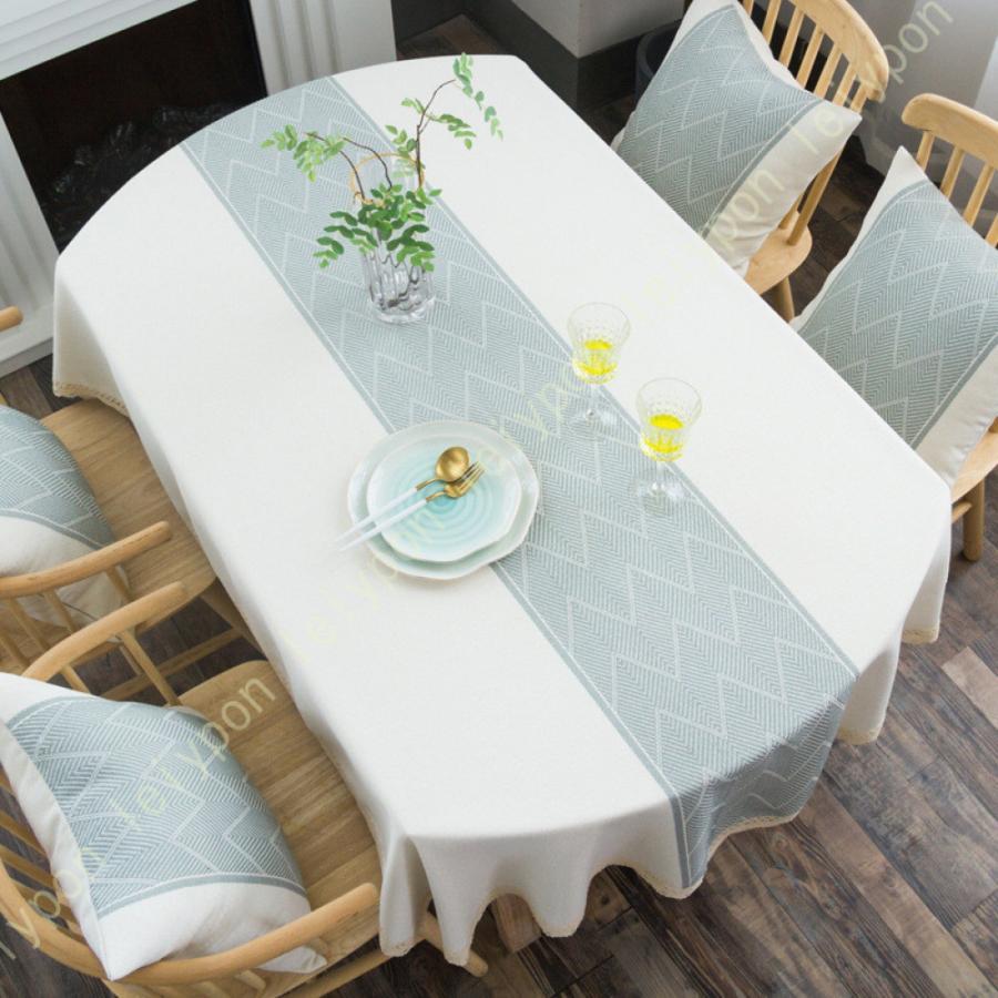 ★【材質】：綿麻製 【テーブルクロス サイズ（CM）】 楕円形：120*170 126*170 135*185 136*188 140*200 抱き枕＋抱き枕カバー：45*45cmA 【カラー】：ブルー グリーン イエロー（青色 緑色 黄色...