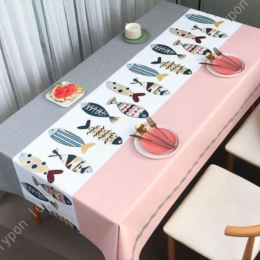 テーブルクロス 北欧 テーブルカバー PVC製 長方形テーブル クロス 撥水 防水 防油 おしゃれ 食卓カバー水色地-蝶柄 ビニール正方形 布 汚れ防止 耐熱 テーブルマット テーブルランナー スタイル テーブルクロス長方形 長方形 耐久性...
