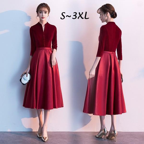 [ セット内容 ]ドレス「記載のないアクセサリー?小物等は付属しません」[ カラー ]ワインレッド[ 素材 ]ポリエステル/ベルベット[ サイズ ](cm)S/M/L/XL/2XL/3XL※ご注意：詳しいサイズや注意点については、【商品情報...