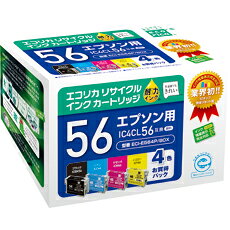 ※image photo エコリカ型番:ECI-E564P/BOX/対応メーカー:エプソン/対応純正品:IC4CL56/色:4色パック（ B / C / M / Y ）/インクの種類:顔料/JANコード:4571163369625/適合機種...